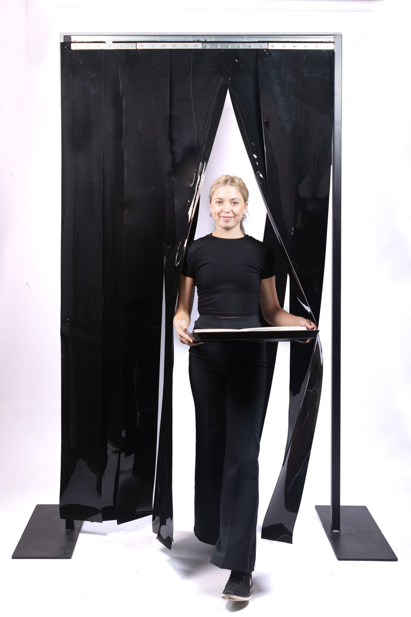 Black Strip Curtain Door Kit "Blackout Strip Curtains" – Plastic Strip ...