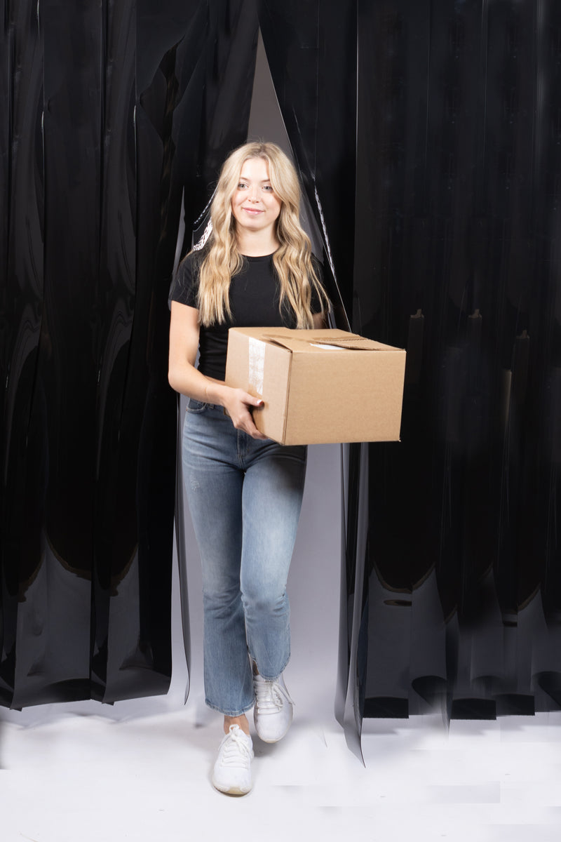 Black Strip Curtain Door Kit "Blackout Strip Curtains" – Plastic Strip ...